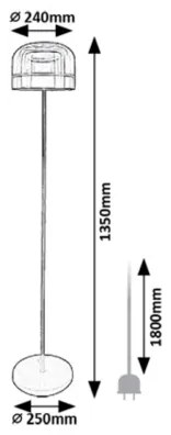 Rabalux 74038 - LED Stm. stojací lampa XELIRA LED/20W/230V 3000/4000/6000K