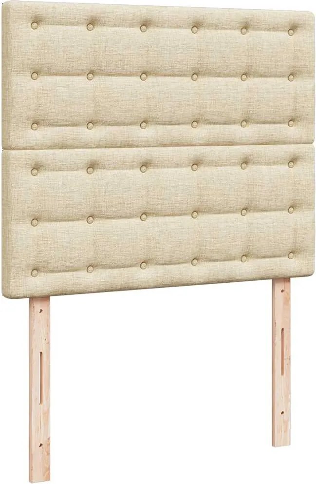 Box spring postel s matrací krémová 120x190 cm textil 3292014