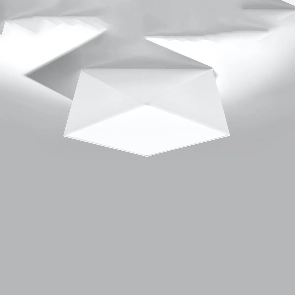Stropní svítidlo Hexa, 1x bílé plastové stínítko, (bílý plast), (35 cm)