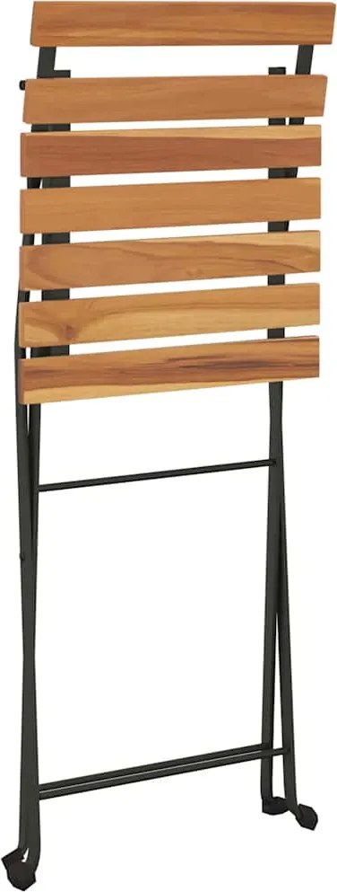 3dílný skládací bistro set masivní teakové dřevo a ocel 319977