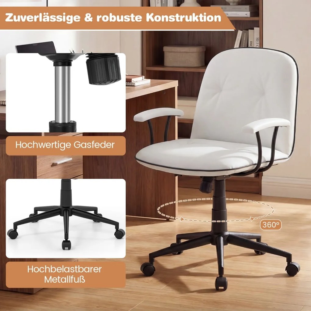 Costway Kancelářská židle ergonomická psací židle z umělé kůže