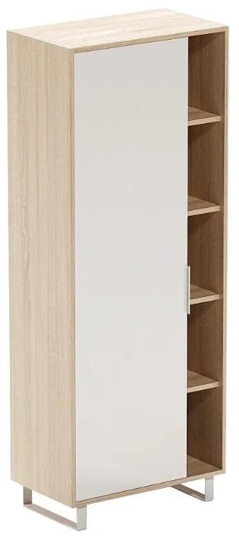 OnaDnes -20% ARBYD Matně bílá dubová kancelářská skříň s nikou Thor 180 x 70 cm