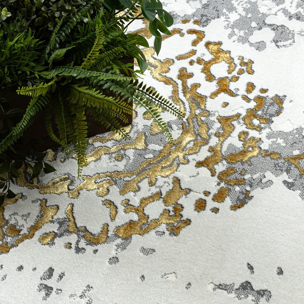 Dywany Łuszczów, Kusový koberec Allure 1961 gold/white, 140x190, žlutá, kancelář