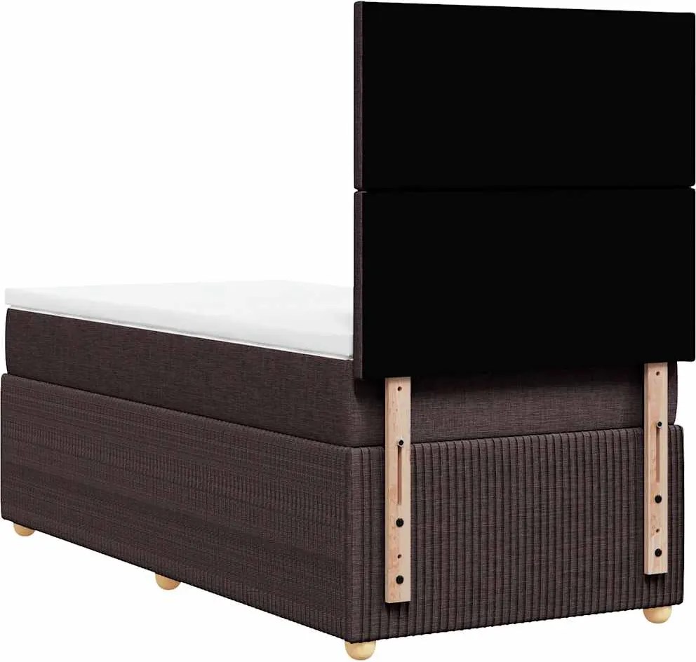 Box spring postel s matrací tmavě hnědá 90x200 cm textil 3291935