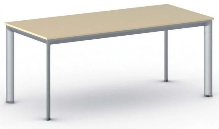 Jednací kancelářský stůl PRIMO INVITATION, 180x80 cm, šedostříbrná podnož, bříza