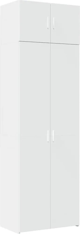 Úzká úložná bílá 70 x 42,5 x 225 cm kompozitní dřevo 3281329