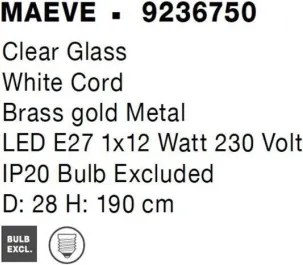 Závěsné svítidlo NOVA LUCE MAEVE Ε27 9236750 bez žárovky