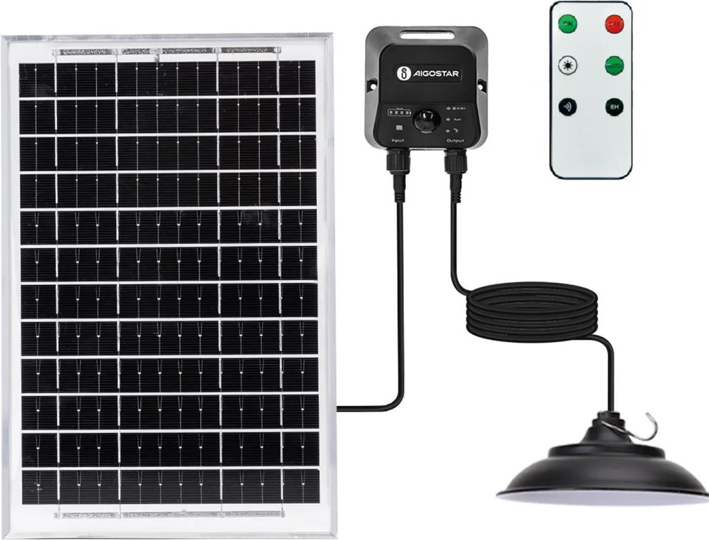Aigostar - LED Solární lustr na lanku se senzorem LED/3,7V 6000 mAh IP65 + DO