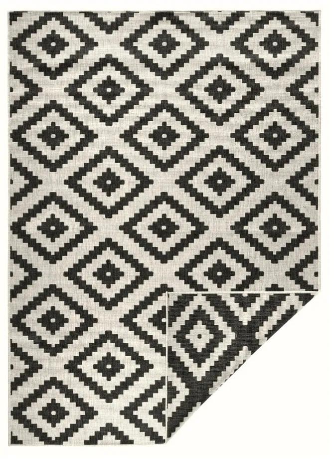 Černo-krémový venkovní koberec Bougari Malta, 80 x 150 cm