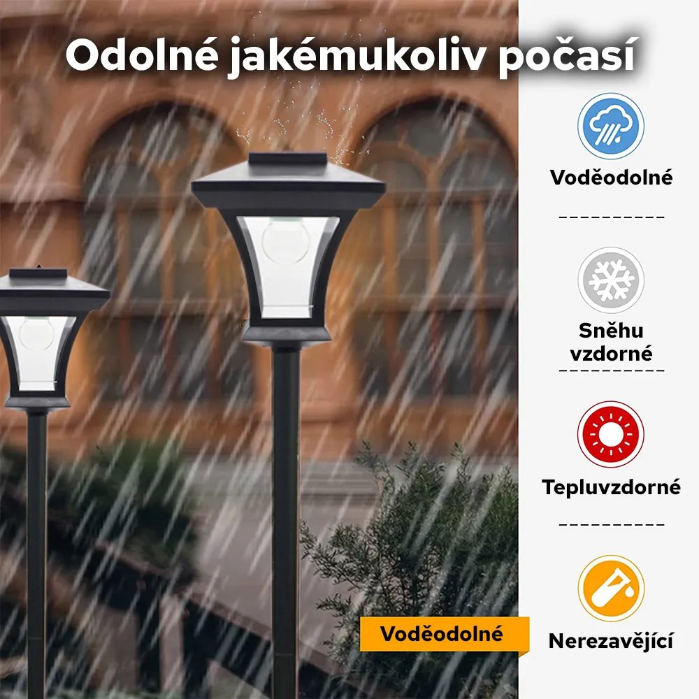 Bezdoteku LEDSolar hliníková lucerna stojací, se senzorem, bezdrátové, iPRO, 20W, studená barva