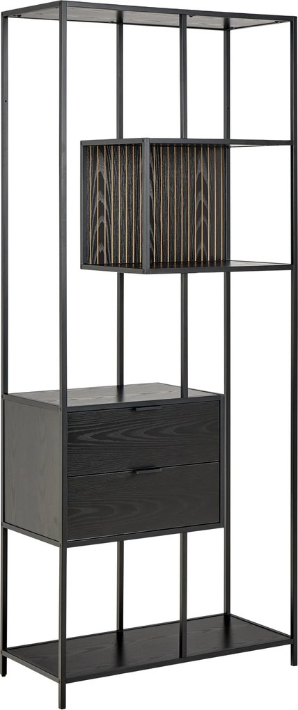 Knihovna SEAFORD II 185 cm černá