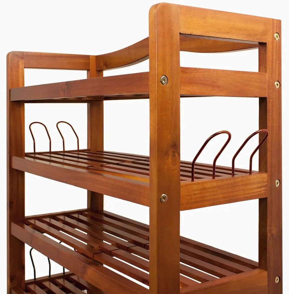 Regál na boty RUSTIC, 5polic, 95x26x82cm, přírodní hnědá Casaria