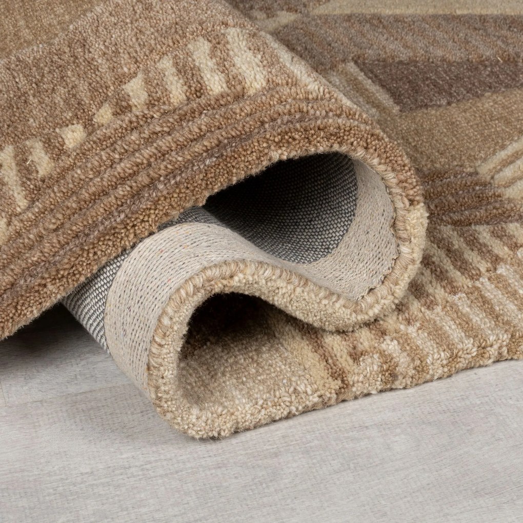 Flair Rugs, Kusový koberec Moda Asher Natural, 120x170, hnědá, chodba / předsíň