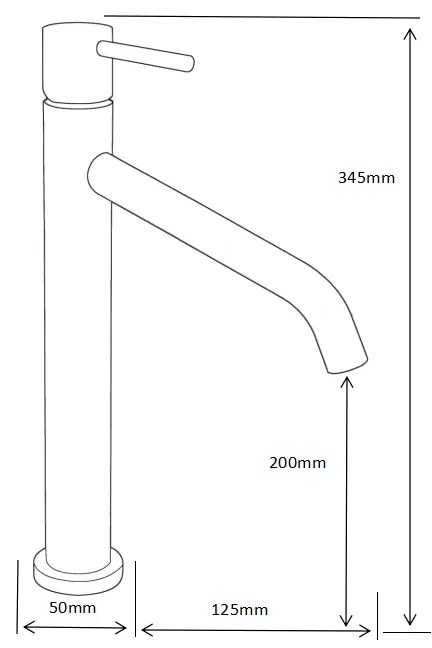 Mexen Rumba Vysoká Umyvadlová baterie, Zlatá, 73510-50
