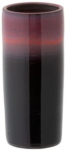 Keramická černo-červená váza Transition - Ø 15*35 cm