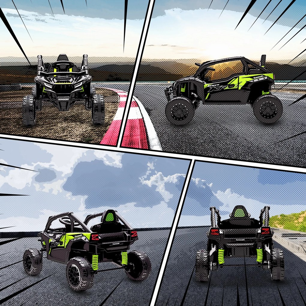 AIYAPLAY 12V Kawasaki Teryx KRX 1000 Dětský UTV s licencí – Dálkové ovládání, zadní odpružení, černá