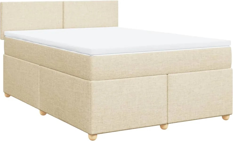 Box spring postel s matrací krémová 140x200 cm textil 3289001
