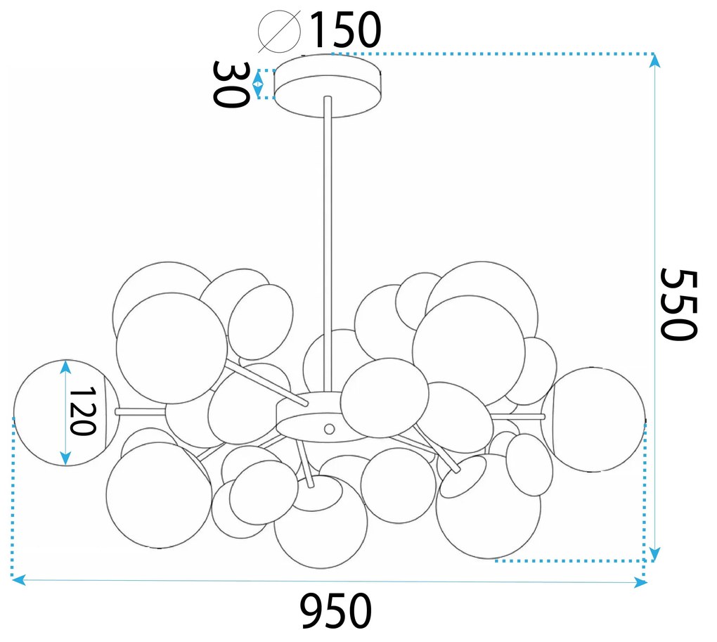 Toolight Moderní designové osvětlení APP1565-12 Gold/White