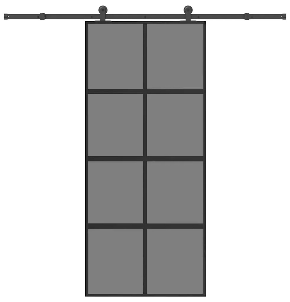 Posuvné dveře s kováním 90x205 cm tvrzeného sklo a hliník