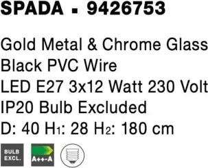 Závěsné svítidlo NOVA LUCE SPADA E27 9426753 bez žárovky