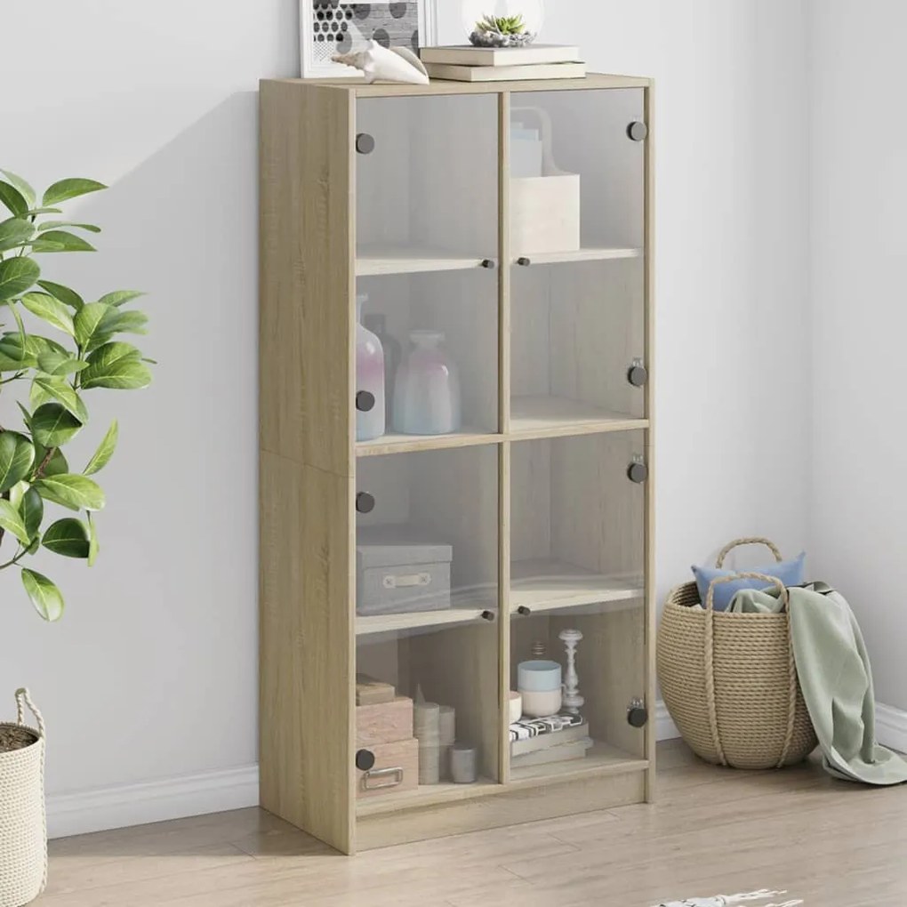 Highboard s dvířky dub sonoma 68 x 37 x 142 cm kompozitní dřevo 3295859