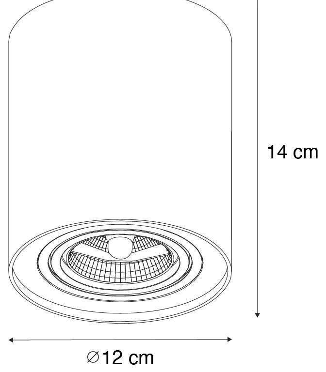 Moderní stropní reflektor černý otočný a sklopný AR70 - Rondoo Up