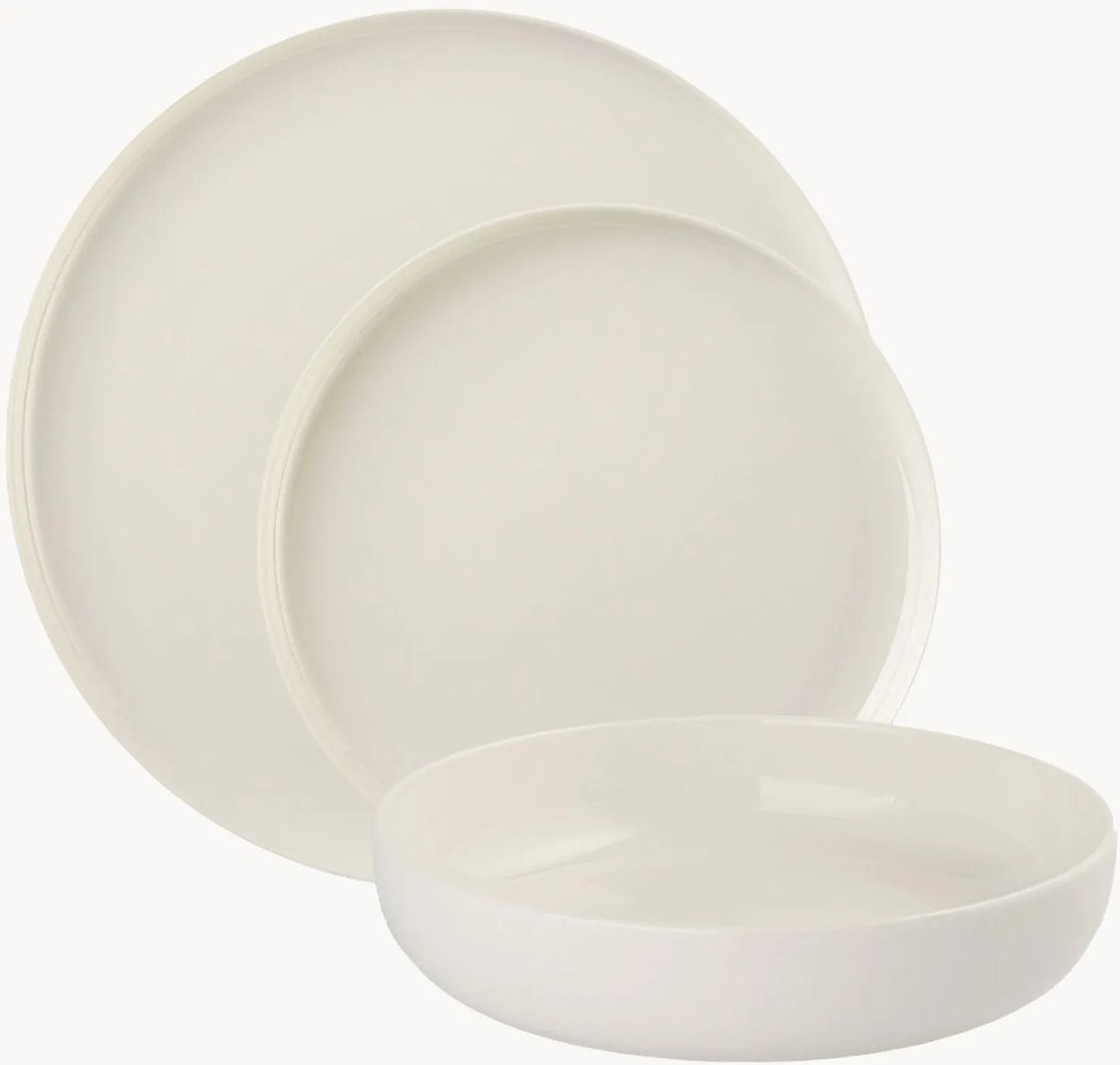 Sada porcelánových talířů Flow, pro 6 osob, 18 dílů