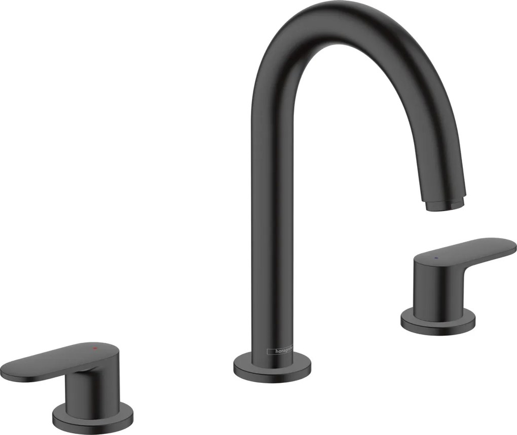 Hansgrohe Vernis Blend, umyvadlová baterie 150 s výpustí, 3-otvorová instalace, černá matná, 71553670