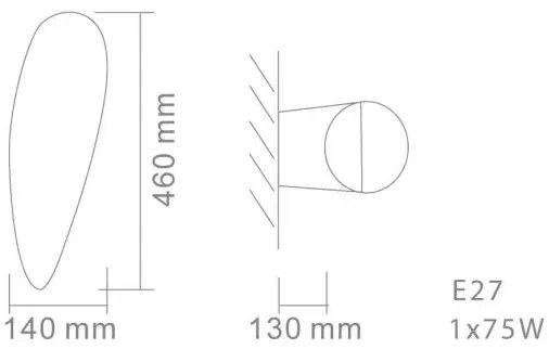 Designové nástěnné svítidlo Corno