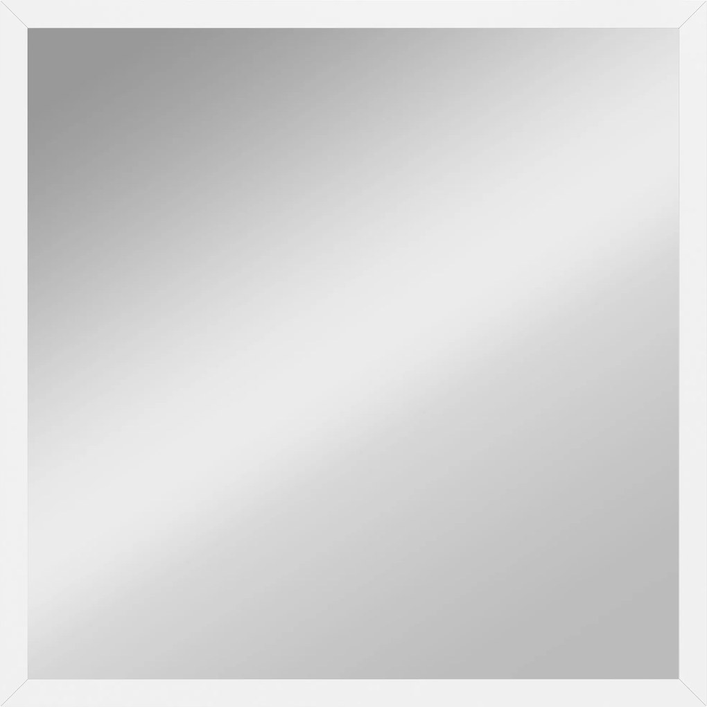 HOMCOM čtvercové nástěnné zrcadlo 50 × 50 cm, bílý MDF rám