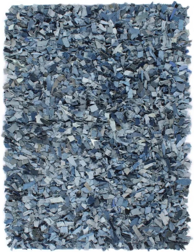 Shaggy koberec riflovina - modrý | 80x160 cm