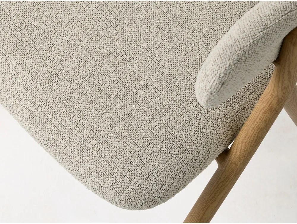 Krémové/v přírodní barvě čalouněné jídelní křeslo s područkami Frances – Unique Furniture