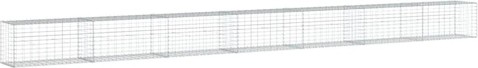 Gabionový koš s víkem 700 x 50 x 50 cm pozinkované železo 3295138