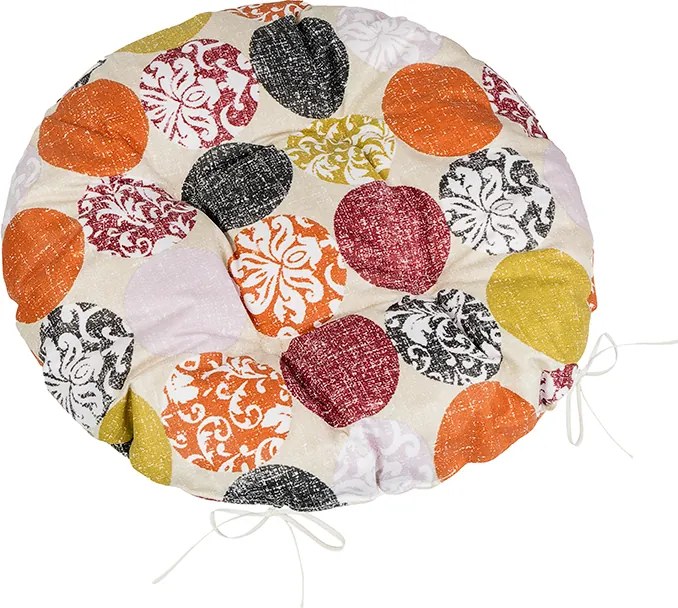 Bellatex Sedák BERTA kulatý prošívaný Hnědá,Oranžová 40 cm, (průměr)