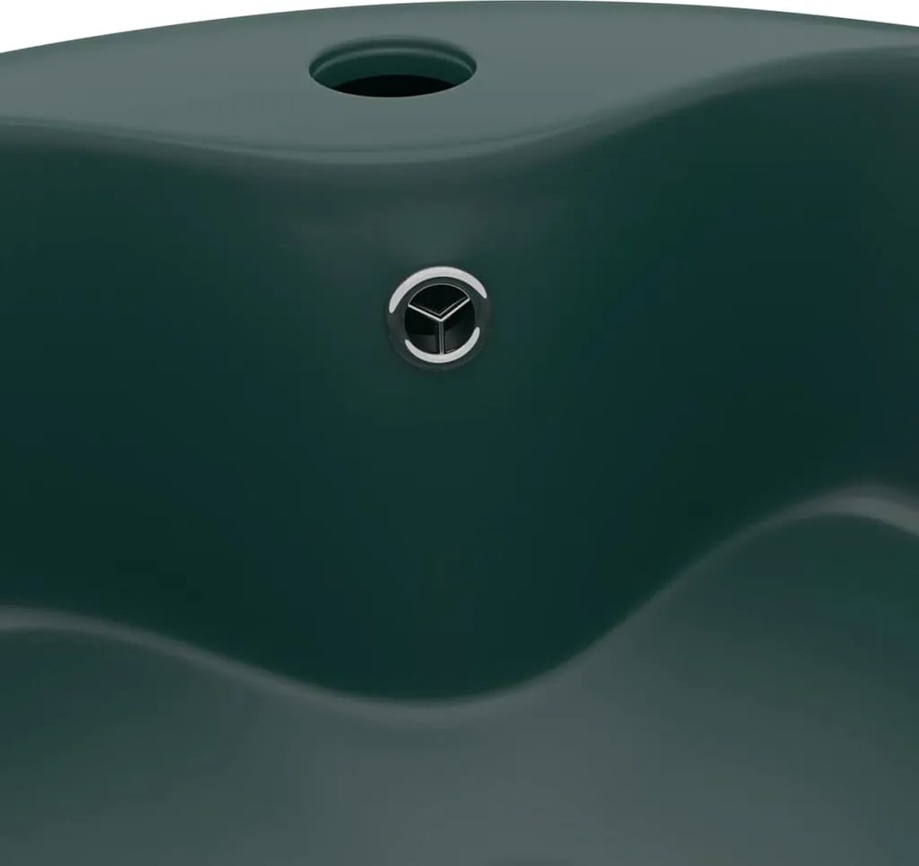 Luxusní umyvadlo přepad matné tmavě zelené 36 x 13 cm keramické 147036