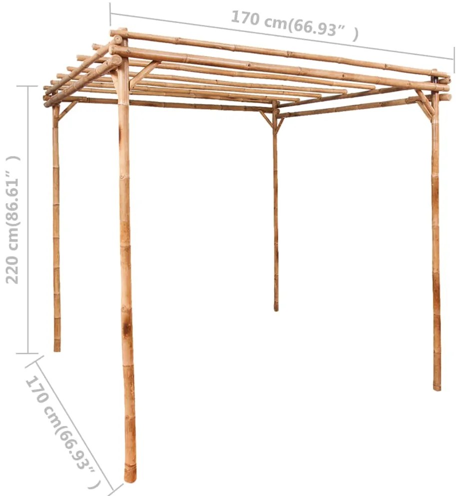 vidaXL Marketos Pergola bambus 170 x 170 x 220 cm