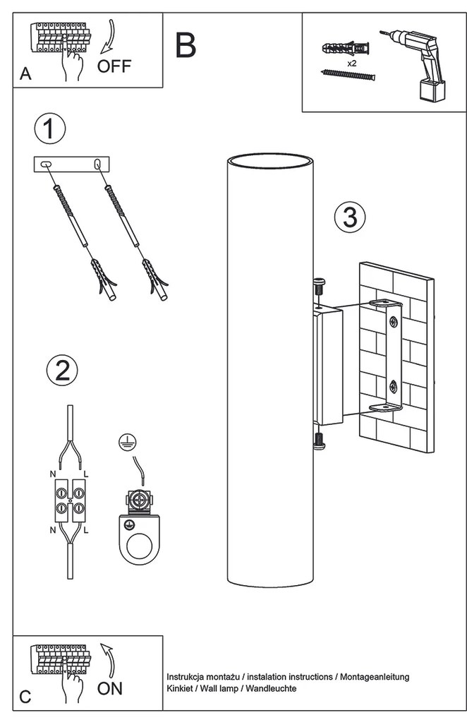 Nástěnné svítidlo Lagos 1, 1x zlaté kovové stínítko