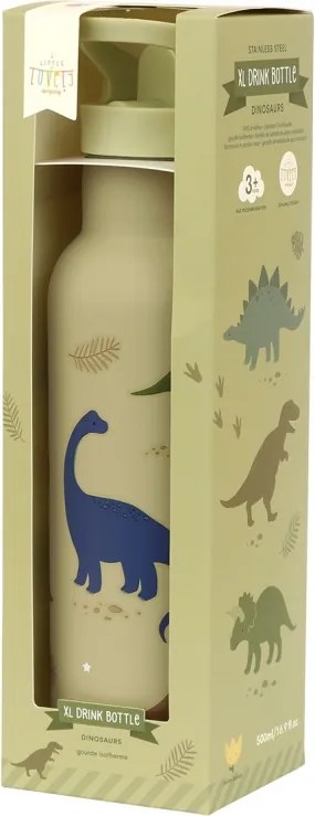 A Little Lovely Company - nerezová lahev na pití, 500 ml - dinosauři