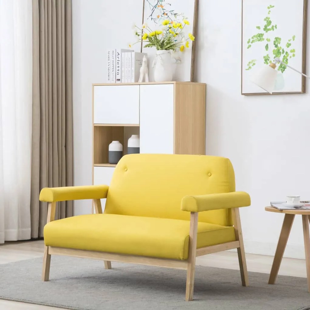 Dvoumístná sedačka - textilní | žlutá