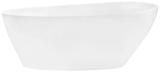 Besco Volně stojící vana z litého mramoru Goya Matt 140x62 (160x70, 170x72) Barva: Bílá, Rozměry (cm): 169,2x72,2, Typ a barva výpustě: Click-Clack s horním čištěním, chrom