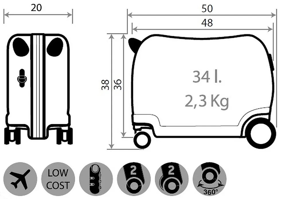 JOUMMABAGS Dětský kufřík na kolečkách MOVOM Berušky MAXI ABS plast 34 l