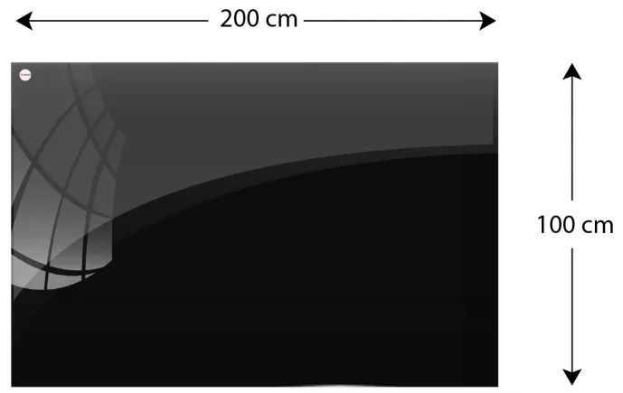 Skleněná tabule 200 x 100 cm ALLboards CLASSIC TS200x100BK