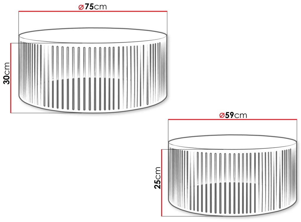 Set 2x konferenční stolek TANTOS - černý