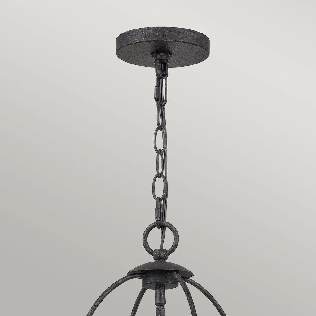 Elstead BRADBURY kovový Farmhouse lustr 40 cm šedý 4xE14