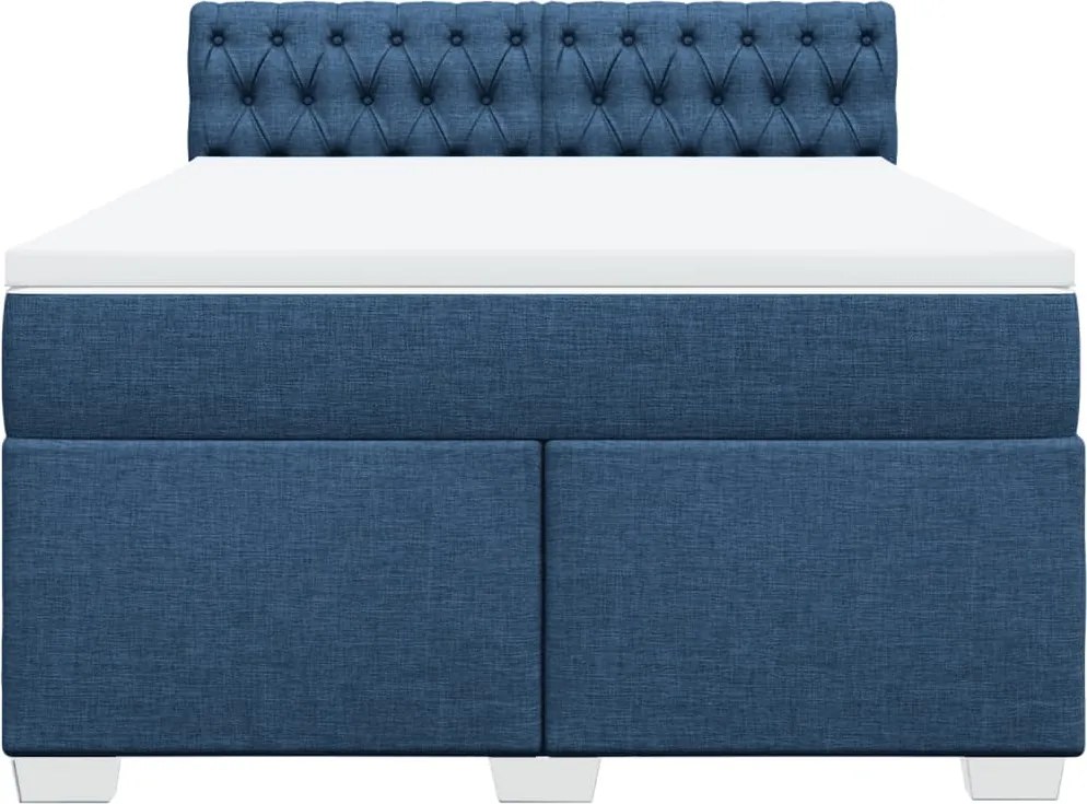 Box spring postel s matrací modrá 140x200 cm textil 3288224