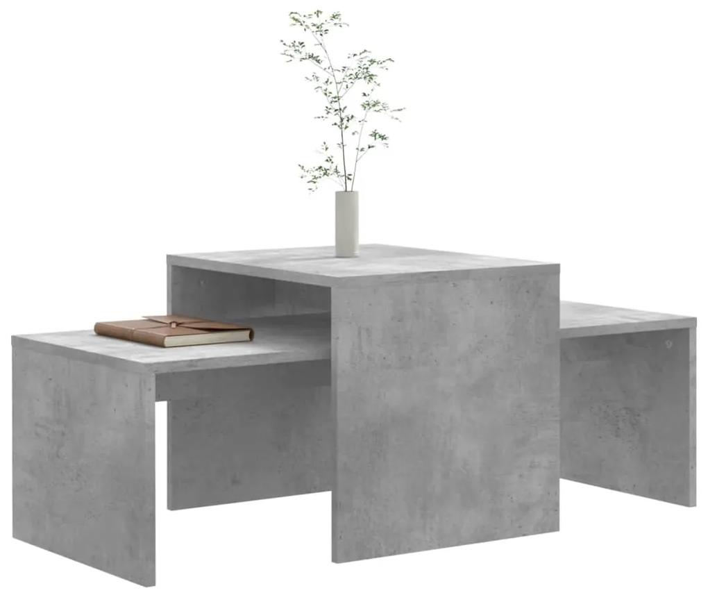 Set konferenčních stolků betonově šedý 100x48x40 cm dřevotříska - Default Title