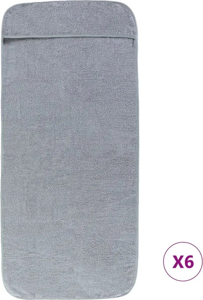 Plážové osušky 6 ks šedé 60 x 135 cm textil 400 GSM 3157053