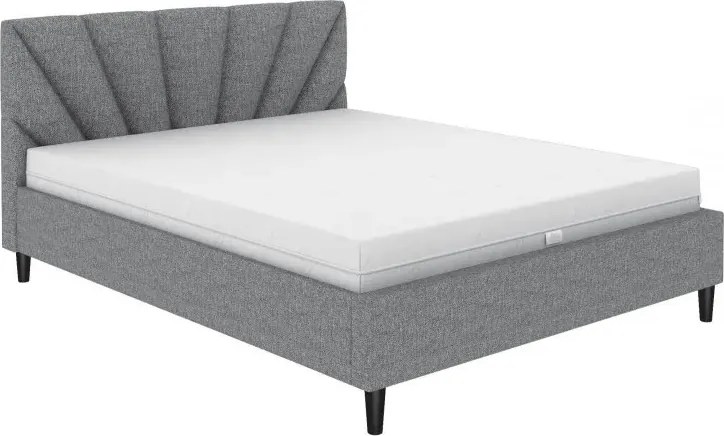 Čalouněna postel 160x200 SOLE 90 v šedé barvě s roštem ECOMATRACE