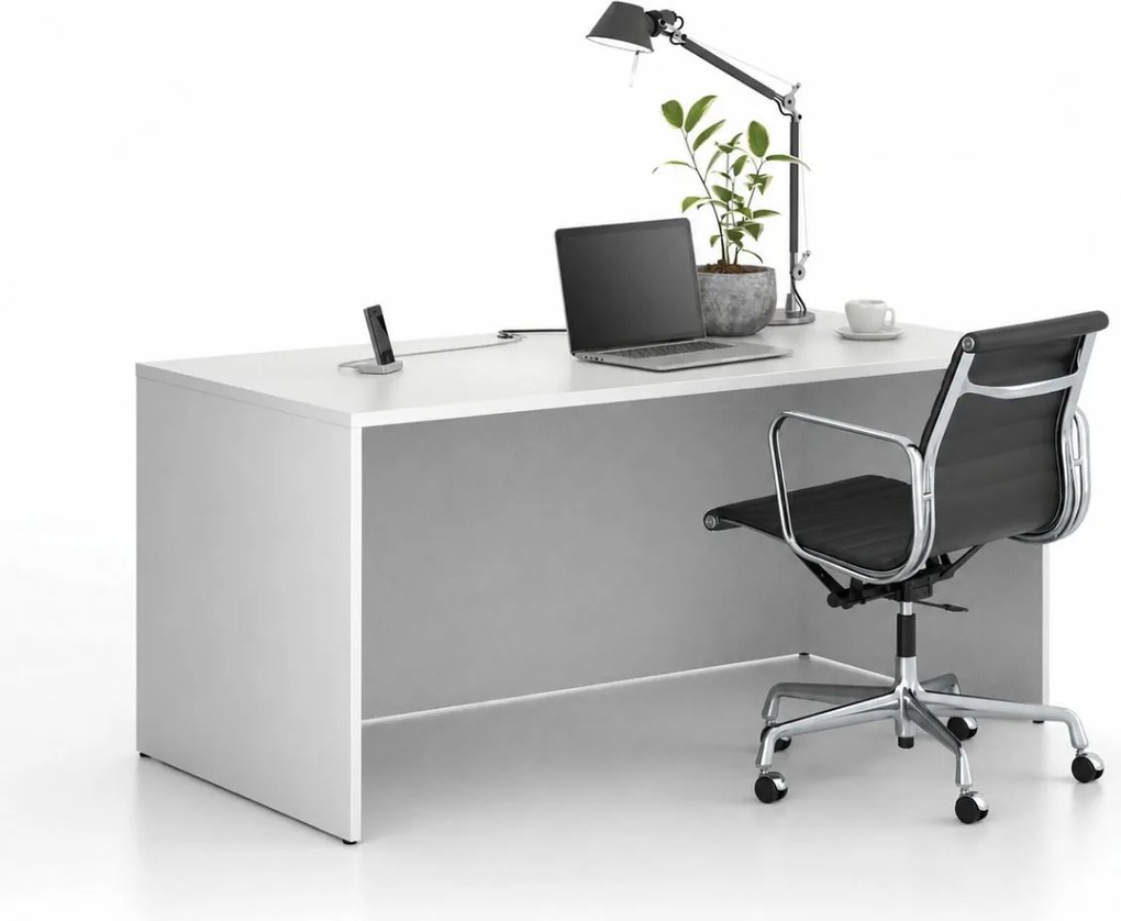 Kancelářský psací stůl FRAME, 160x80 cm, bílá