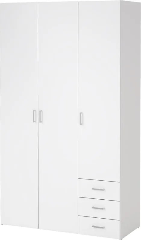 Šatní skříň Sid 115,8 x 49,5 x 200,4 cm, bílá / bílý lesk